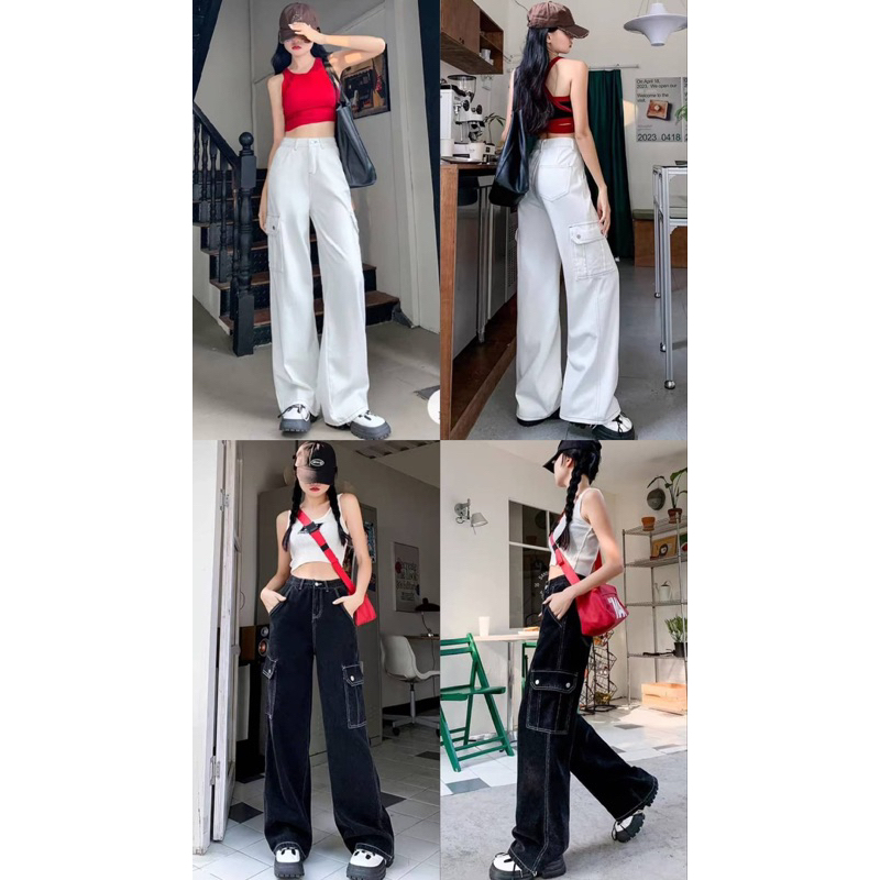 Jual KYON FASHION PO CHINA HAISE JEANS CULOTTE CARGO | Shopee Indonesia