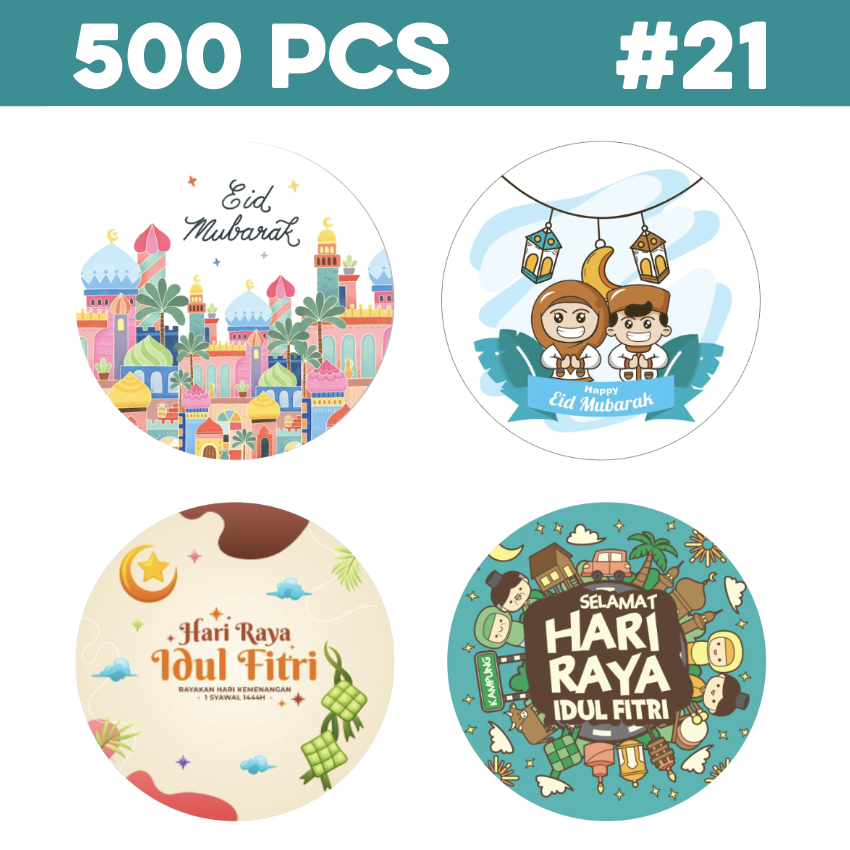 Jual 500 Pcs Stiker Lebaran Idul Fitri Ramadan Haji Umroh Sticker ...