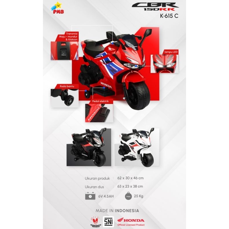 Jual Mainan Motor Aki Anak Pmb M888 - HONDA CBR 150RR | Shopee Indonesia