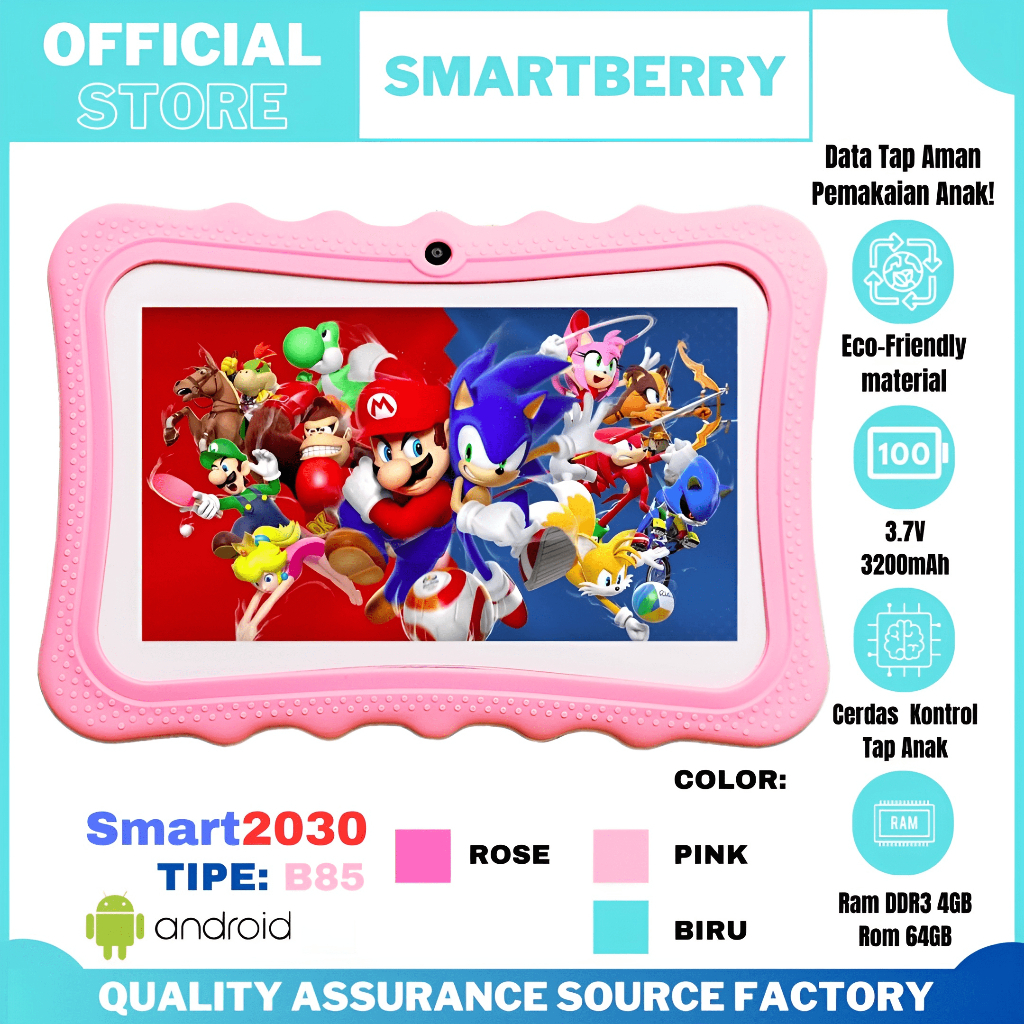 Jual SMARTBERRY SMART2030 KIDS STUDY TAB B85 /Tablet upin-ipin | Shopee ...