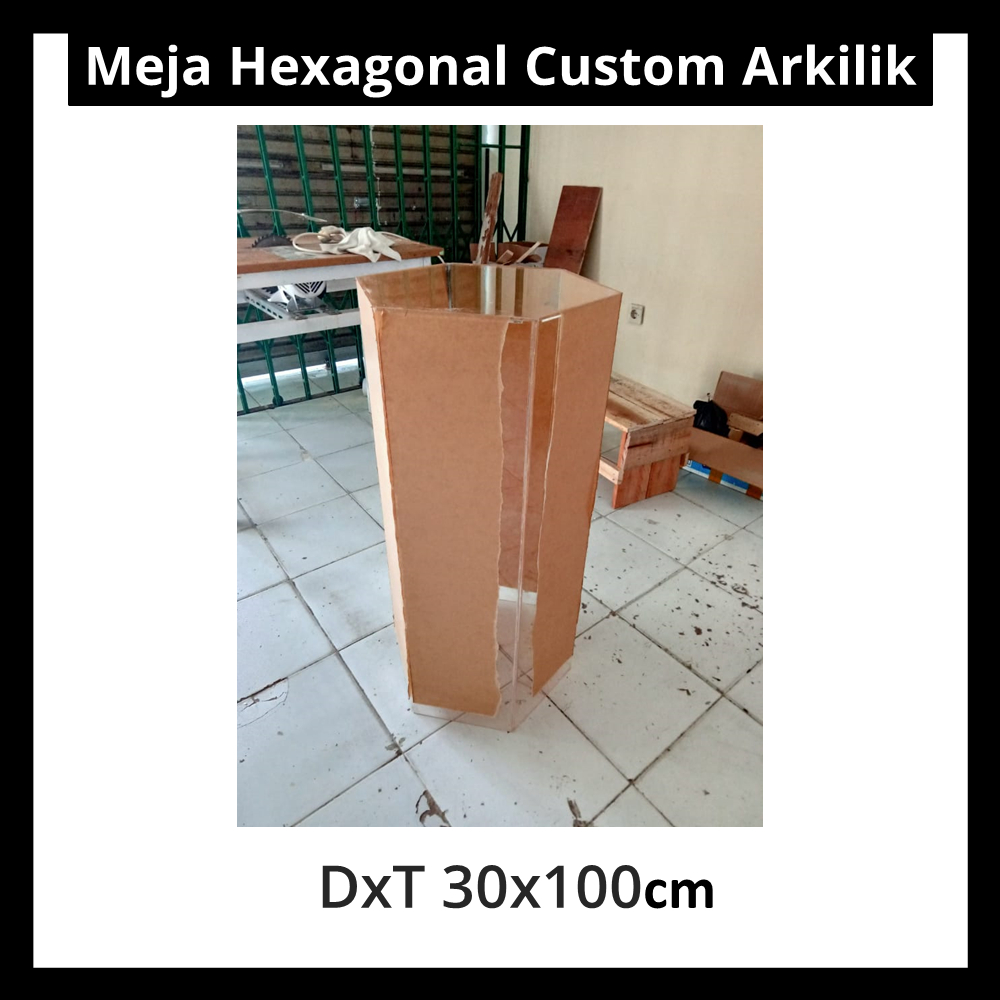 Jual Meja Hexagonal Custom Akrilik DxT 30x100cm | Shopee Indonesia