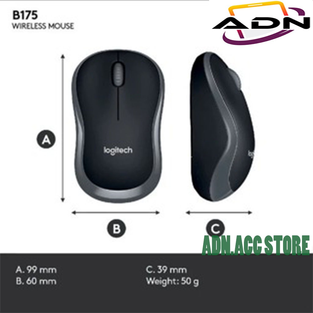 Jual Logitech B175 Mouse Wireless Original for Windows Mac Linux Chome OS | Shopee Indonesia