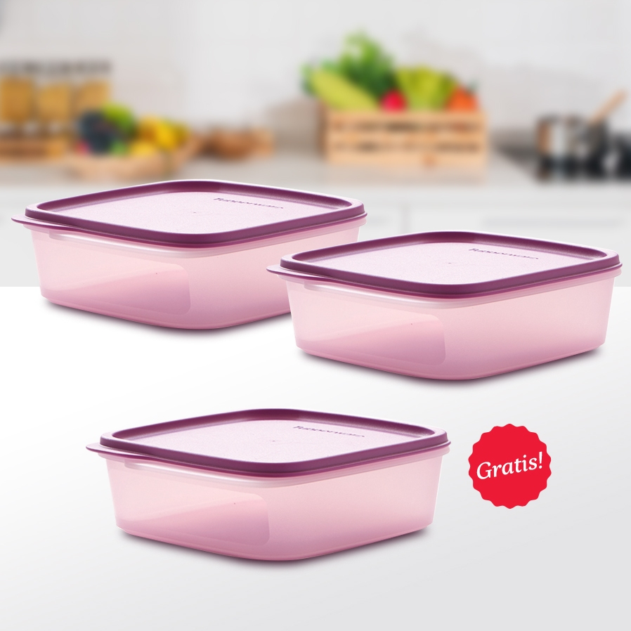 Jual Tupperware Smart Saver Square 1.1L Beli 2 Gratis 1 Kotak Makan ...