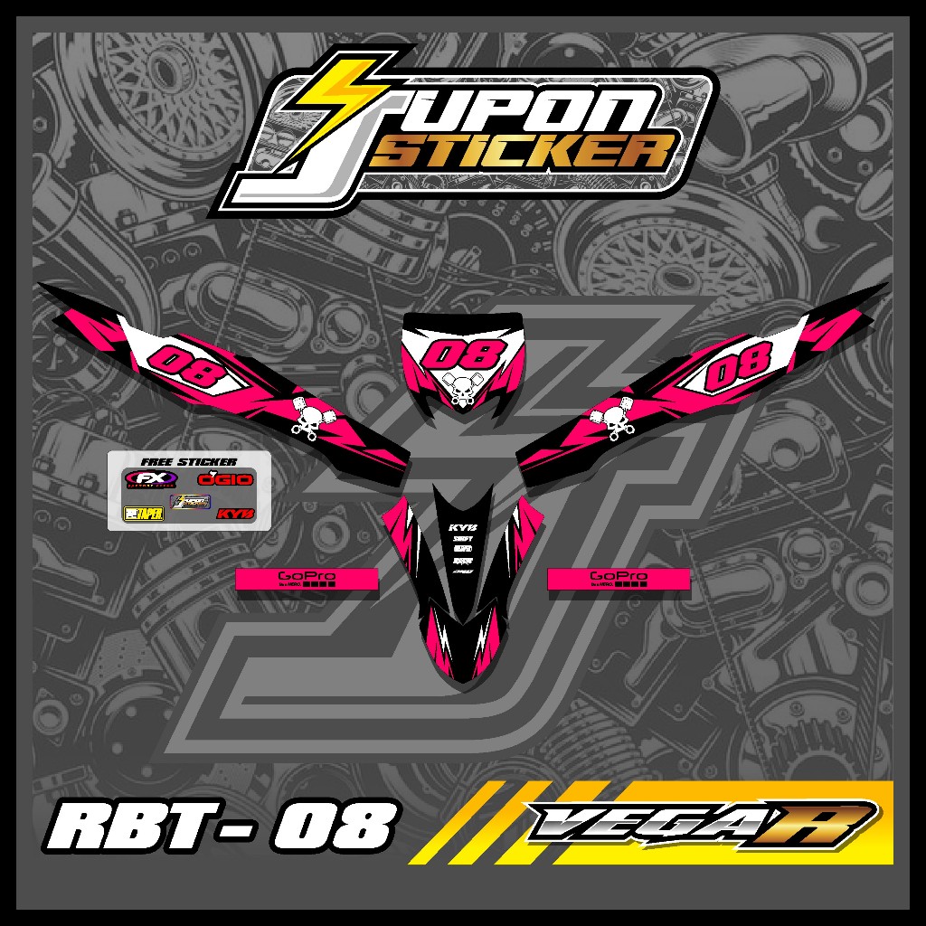 Jual (COD) Sticker Striping RBT Vega R New Semifull Stiker Custom Trail ...