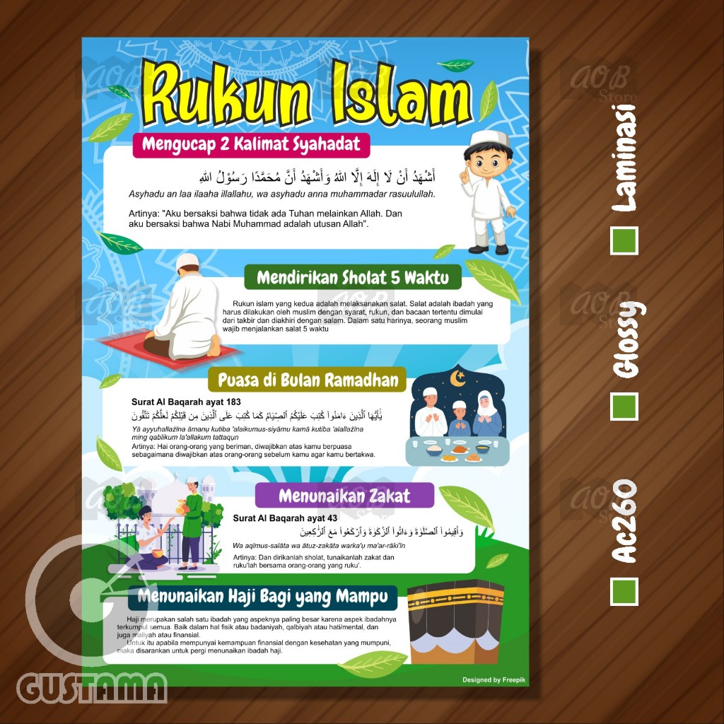 Jual Poster Rukun Islam, Poster Rukun Iman Wipe and Clean A3+ | Shopee ...