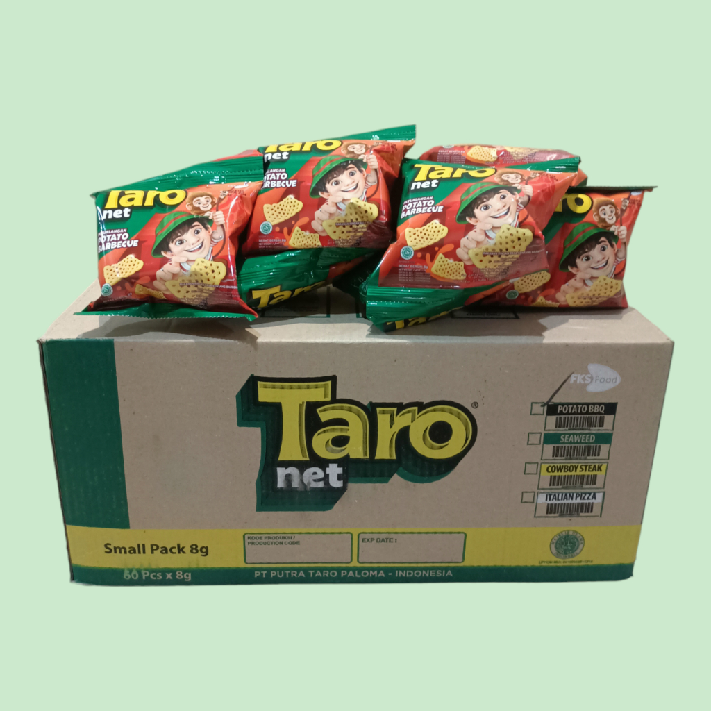 Jual Taro Net Potato Barbeque Seaweed Snack 8gr [60 pcs/Karton ...