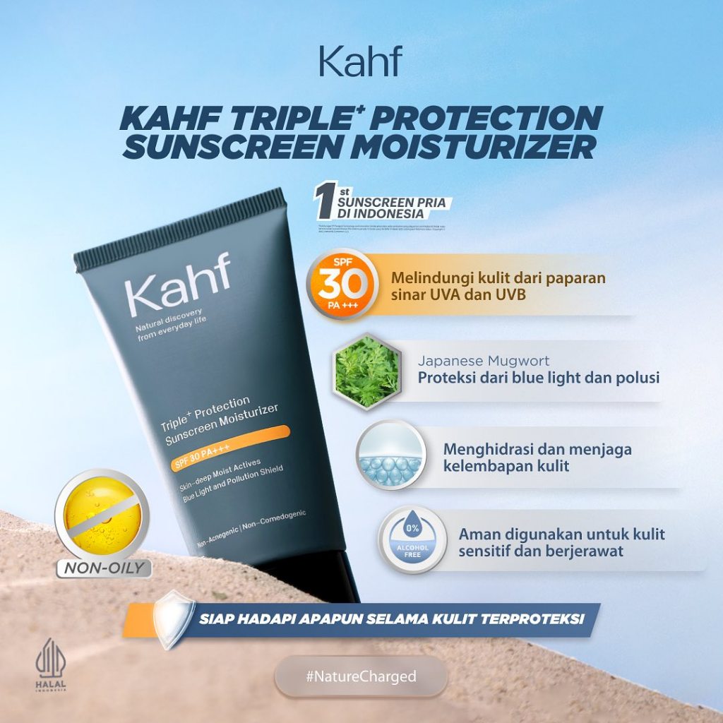 Jual KAHF TRIPLE PROTECTION SUNSCREEN MOISTURIZER 30ML SPF 30 PA ...