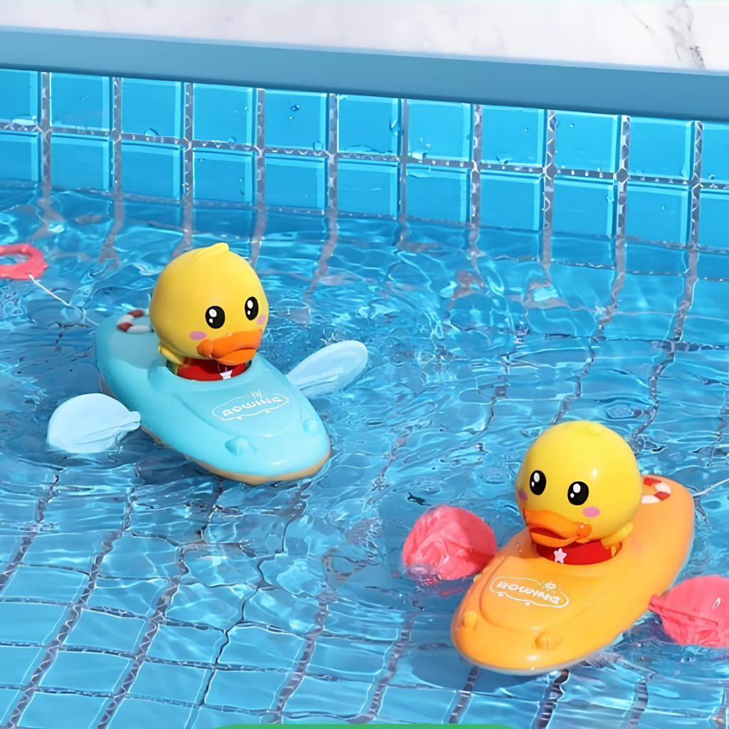 Jual MAINAN MANDI ANAK / MAINAN MANDI BEBEK DAYUNG / PERAHU DUCK ROWING ...