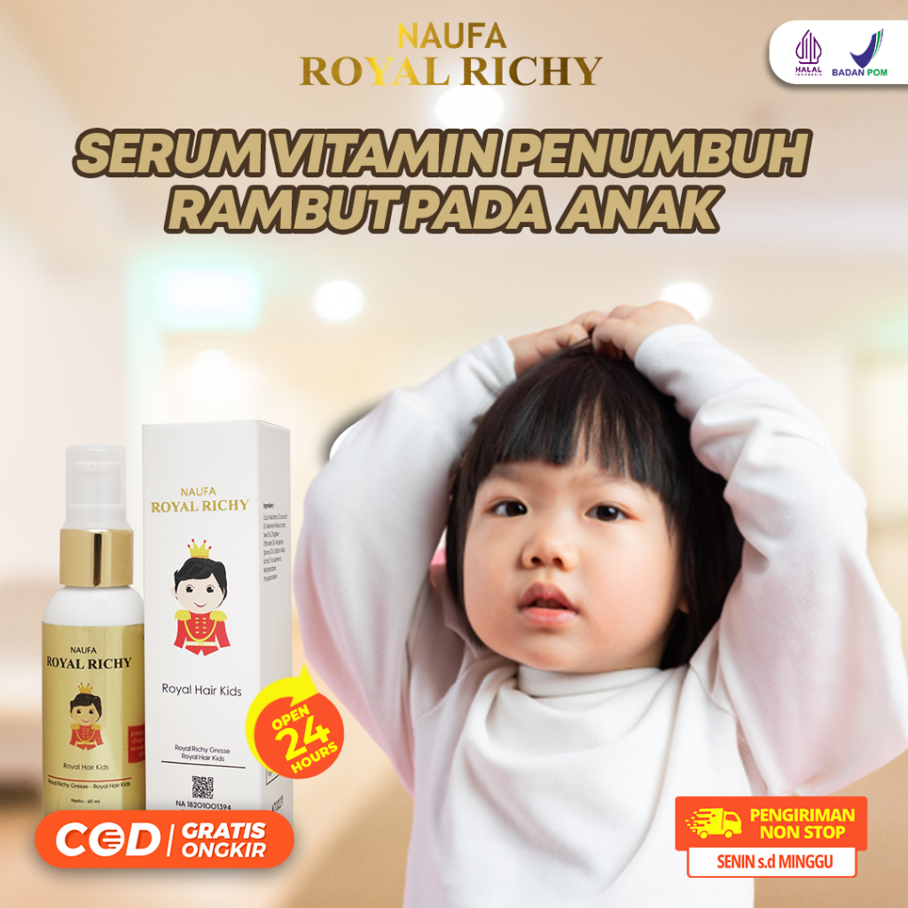 Jual Naufa Royal Richy - Serum Pelebat Pelembab Pewangi Rambut Bayi Vitamin Penyubur Alami ...