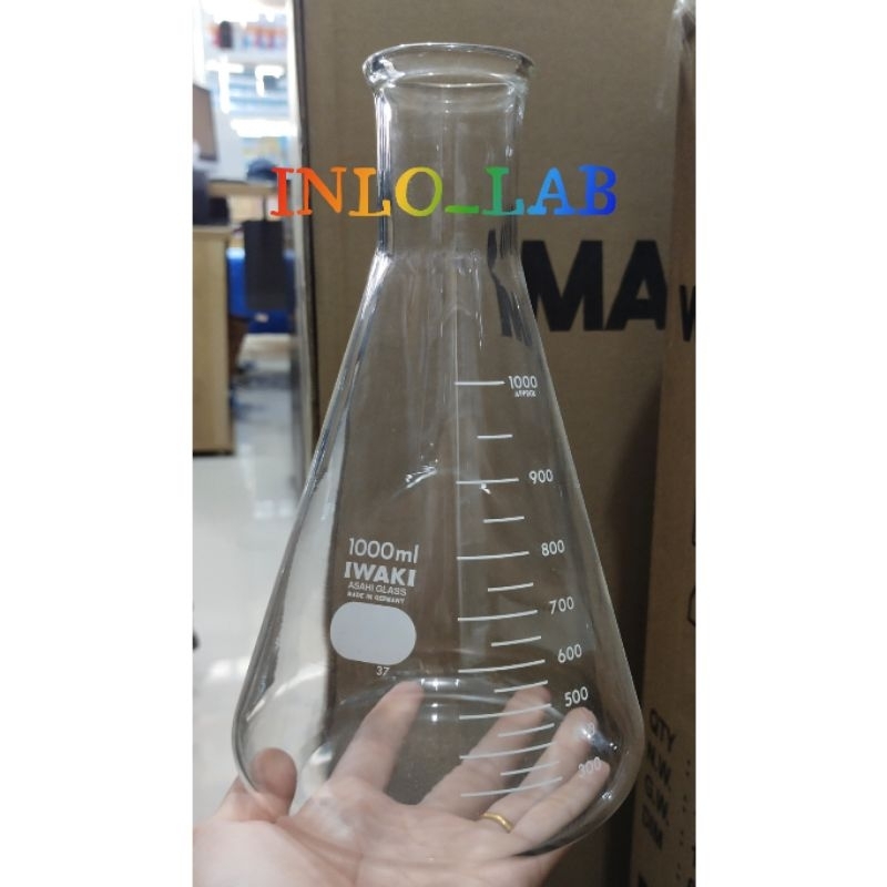 Jual Erlenmeyer IWAKI & PYREX 1000 ml/Gelas Erlen/Erlenmeyer | Shopee ...