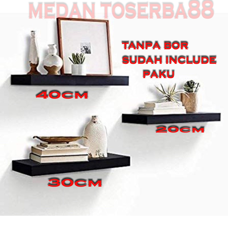 Jual Rak Hias Dinding Sett 3Pcs/Ambalan Dinding Rak Kayu Melayang Rak ...