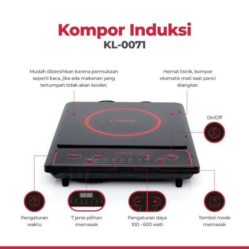 Jual KOMPOR INDUKSI CYPRUZ KL-0071 Kompor Induksi/Cypruz Induction Cooker | Shopee Indonesia