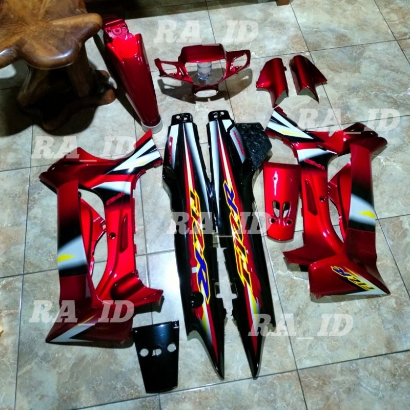 Jual Cover bodi body fullset halus Yamaha fiz r warna merah maroon ...
