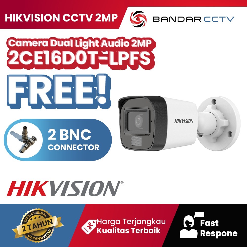Jual Hikvision DS 2CE16D0T LPFS 2MP Dual Light Audio Camera CCTV Outdoor | Shopee Indonesia