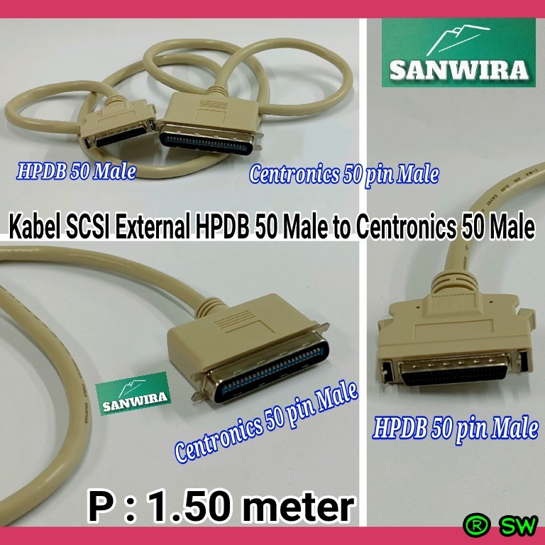 Jual Kabel SCSI External HPDB 50 Male to Centronics 50 Male - P : 1.50 ...