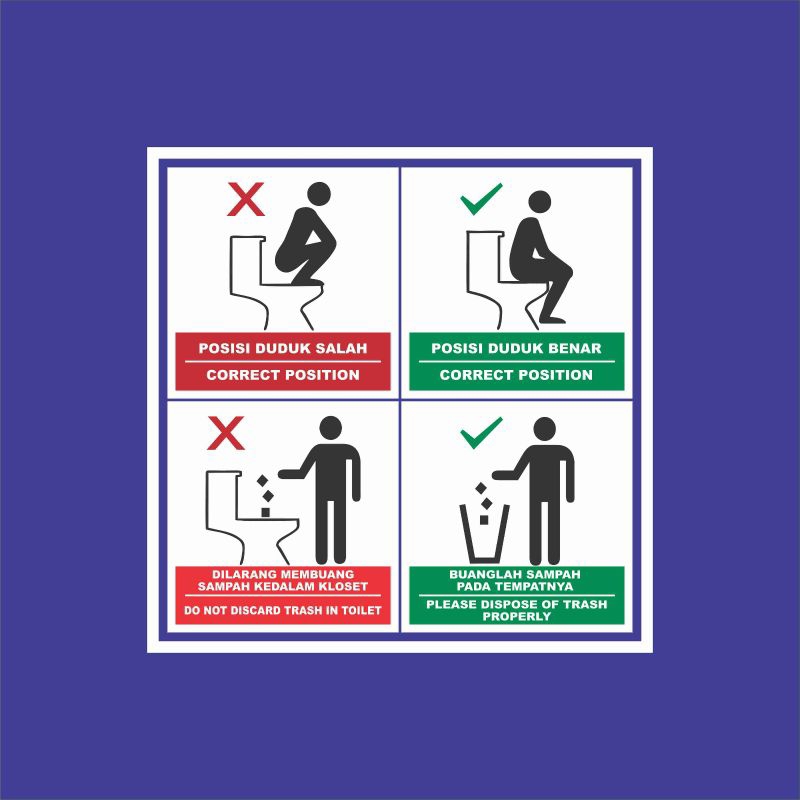 Jual Stiker Toilet Posisi Duduk salah Posisi duduk benar jaga ...