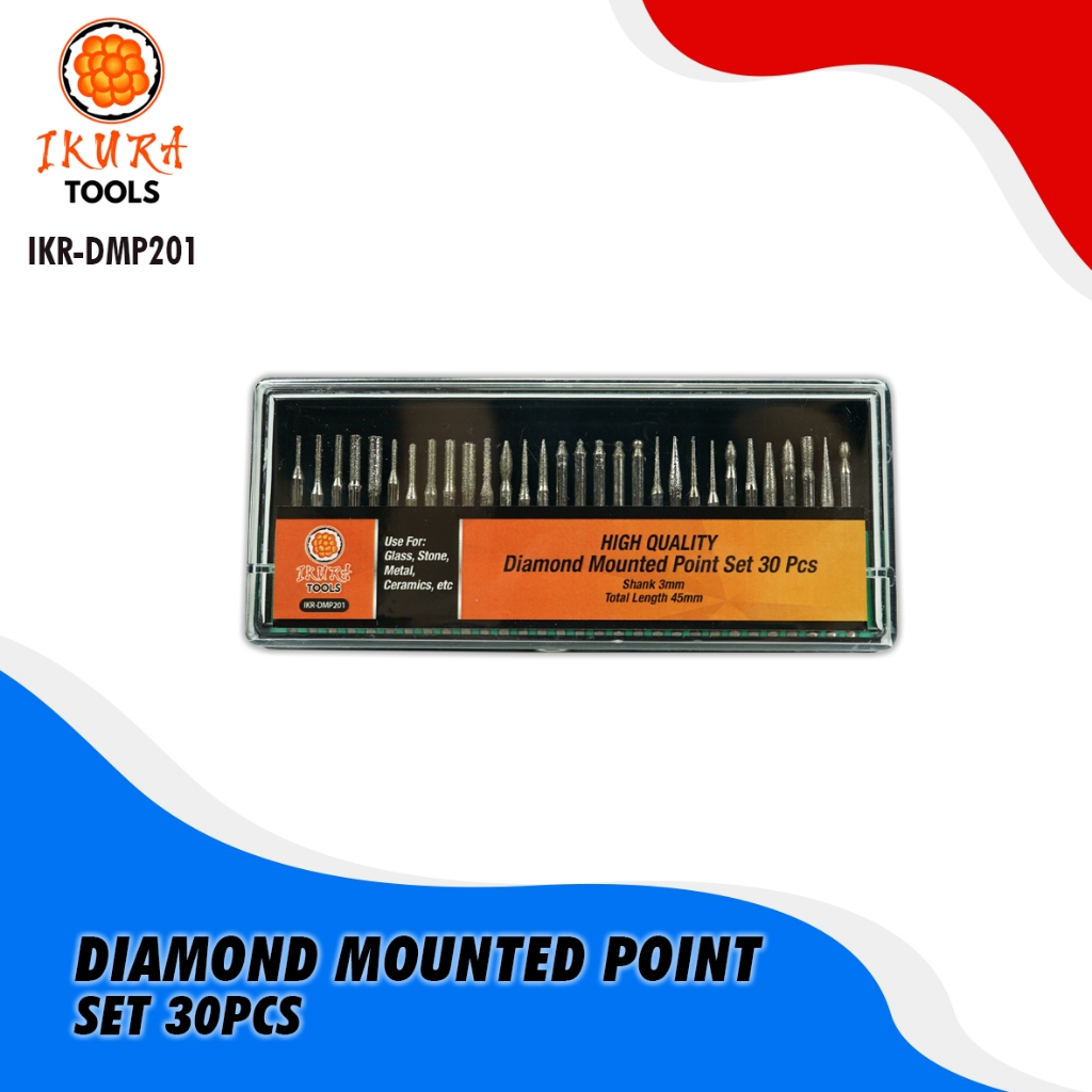 Jual Mata ukir burr mini die grinder 3mm diamond mounted pointer set 30 ...