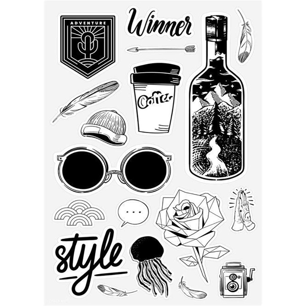 Jual Stiker Aesthetic Black Series Stiker Aesthetic Deco Planner Album ...