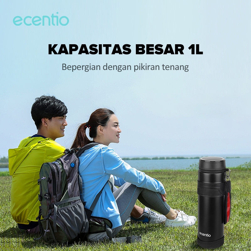 Jual ecentio & FOODI Termos air panas 1 liter Stainless steel Anti ...