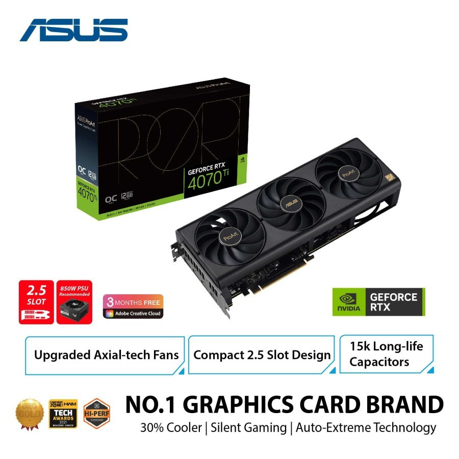 Jual ASUS Pro Art RTX 4070 Ti 12GB OC PROART GDDR6X 4070Ti 12G VGA ...