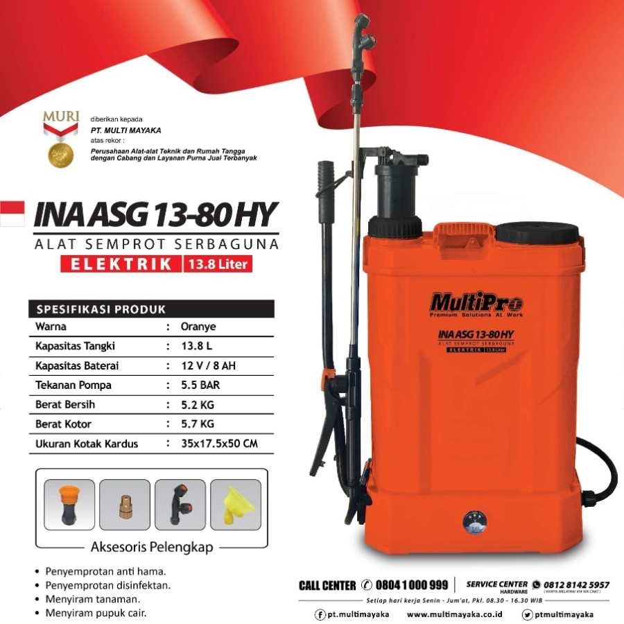 Jual Alat Semprot Hama Sprayer Semprotan Hama Pompa Elektrik Multipro ...