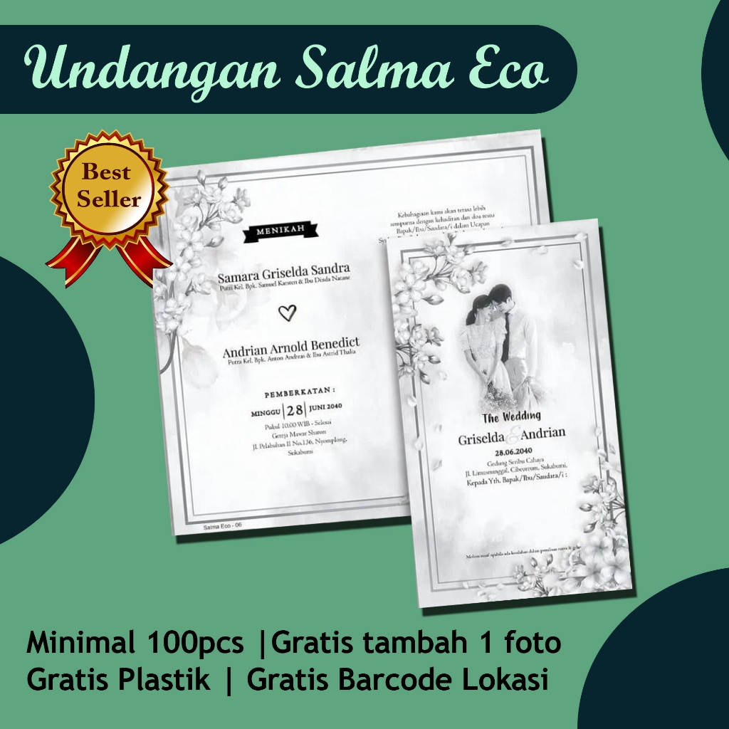 Jual Cetak undangan pernikahan SALMA ECO | Shopee Indonesia