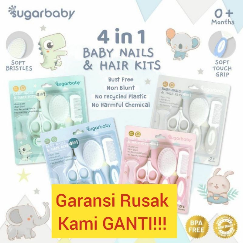 Jual SUGAR BABY MANICURE BABY NAIL CLIPPERS & SCISSORS SET 2IN1 4IN1 ...