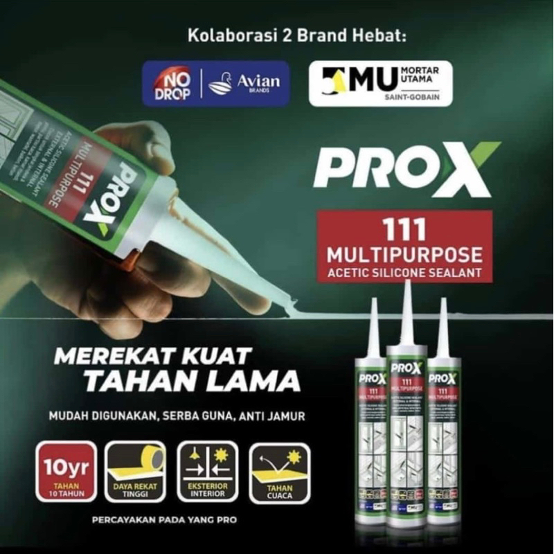 Jual LEM SEALANT PRO X 111 MULTIPURPOSE 300 ML | Shopee Indonesia