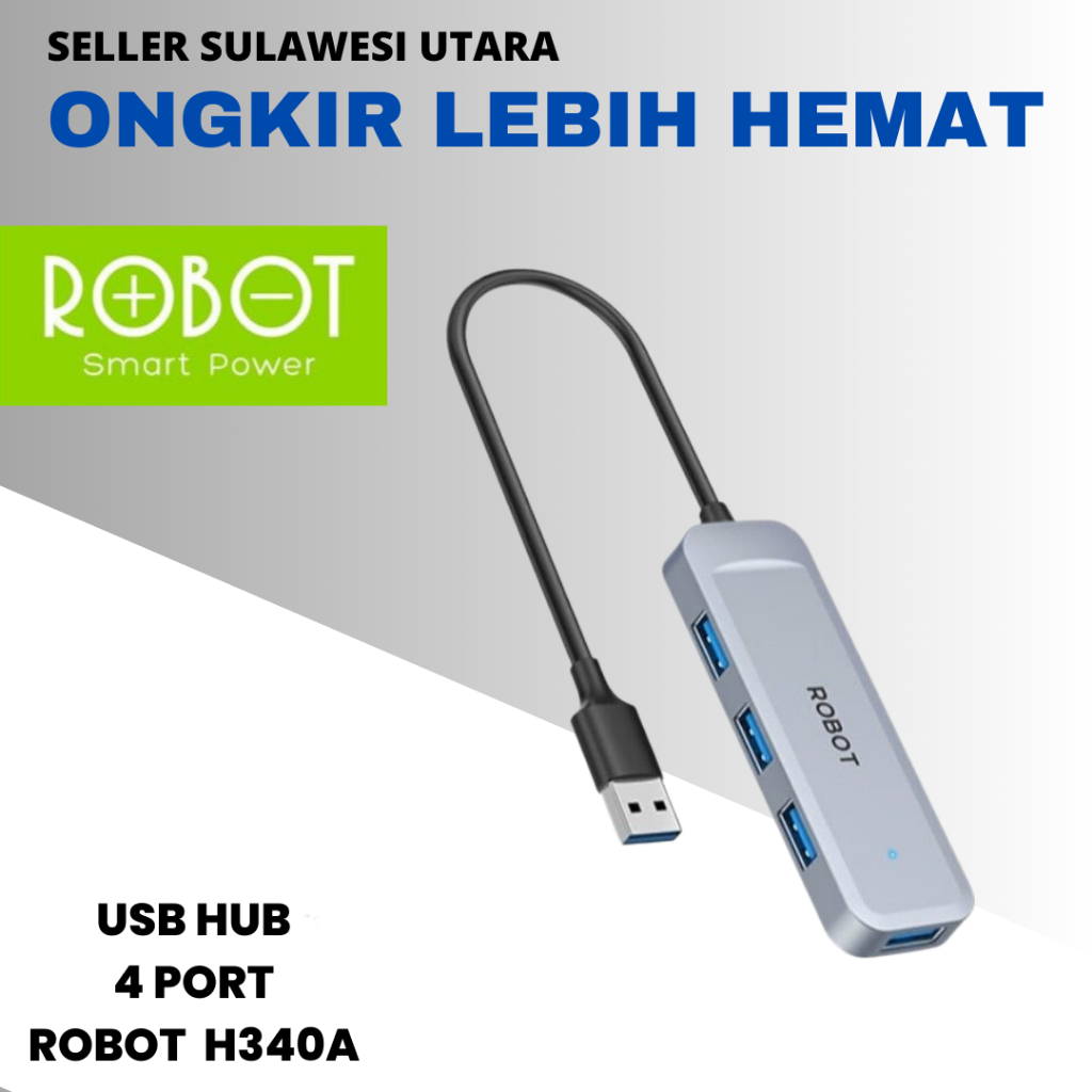 Jual USB HUB 4 PORT USB3.0 5Gbps ROBOT H340A | Shopee Indonesia