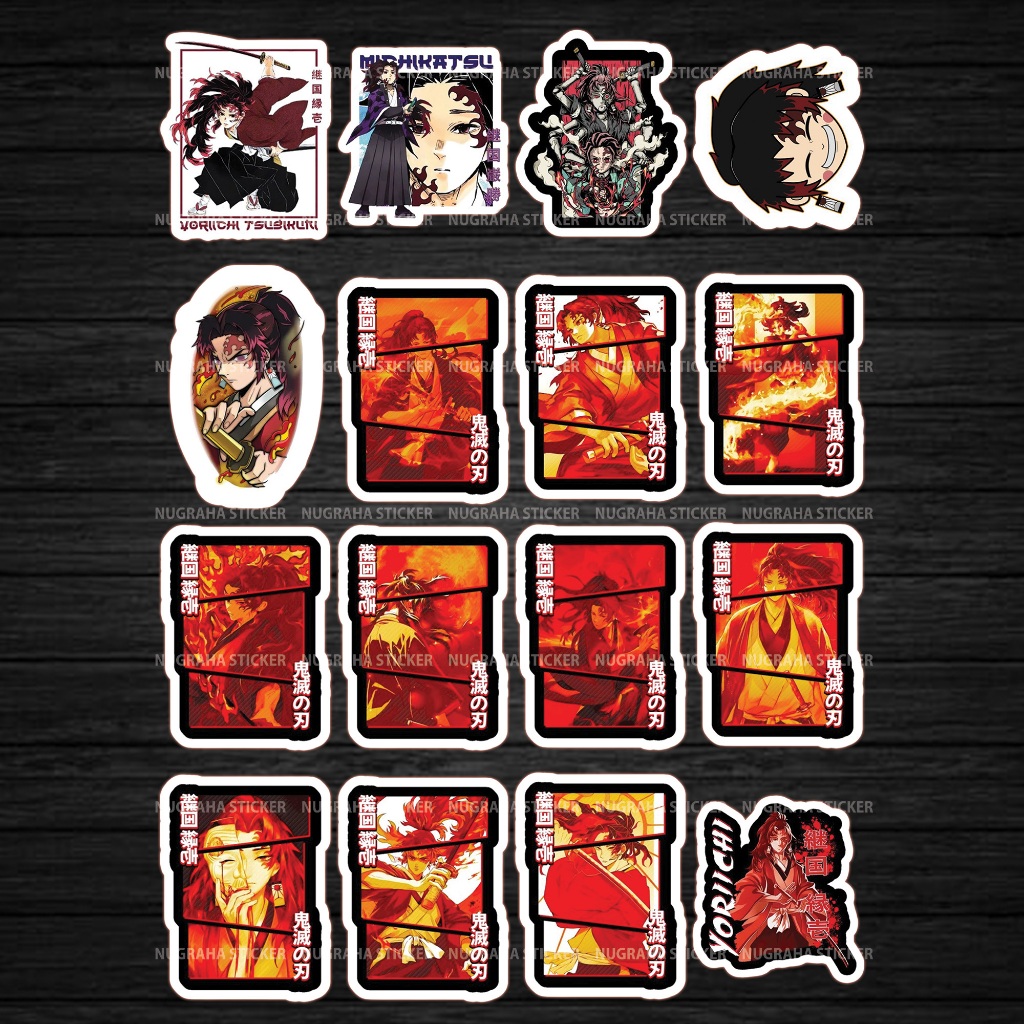 Jual 368 PCS Sticker Yoriichi Tsugikuni Demon Slayer - Yoriichi ...