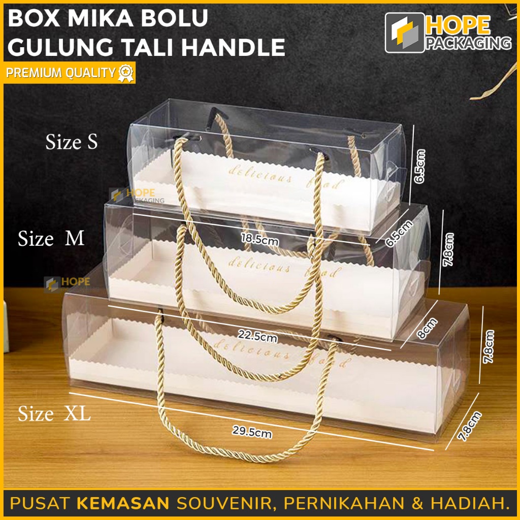 Jual Box mika Bolu Gulung Tali Handle / Wadah kotak tutupan Mika ...