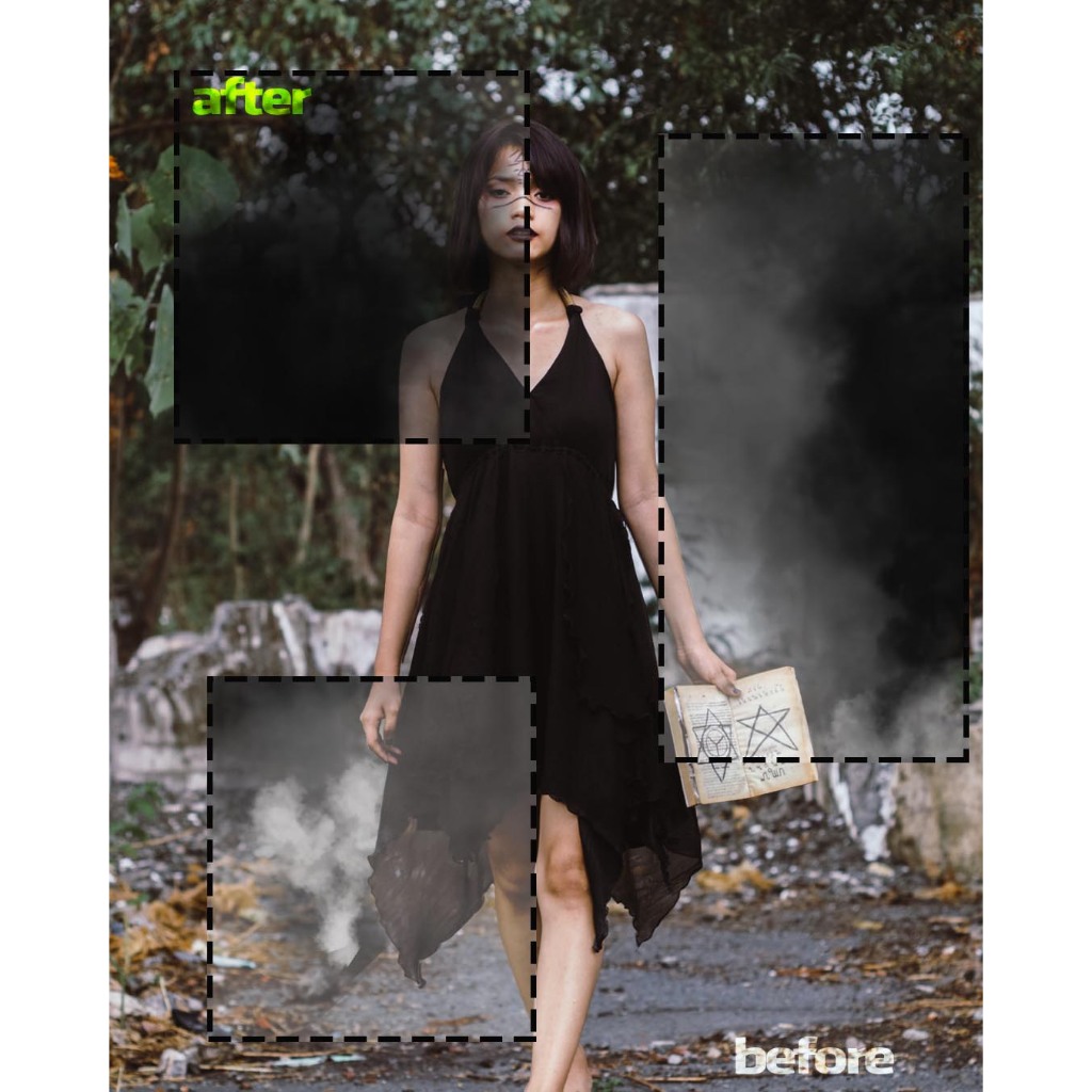 Jual Edit foto tema Halloween dengan menambahkan smoke bomb / bom asap ...