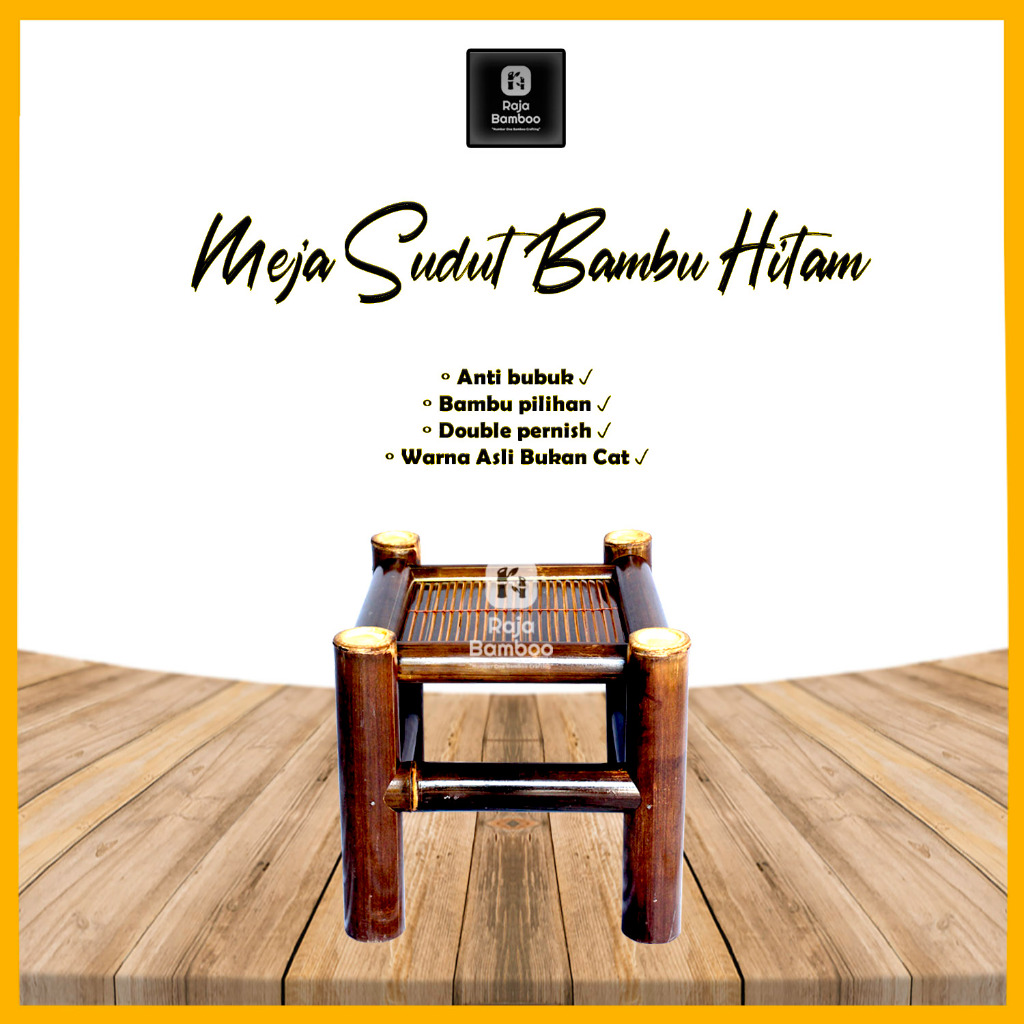 Jual Meja Sudut Bambu Hitam | Meja Minimalis | Meja Antik | Ukuran 45 ...