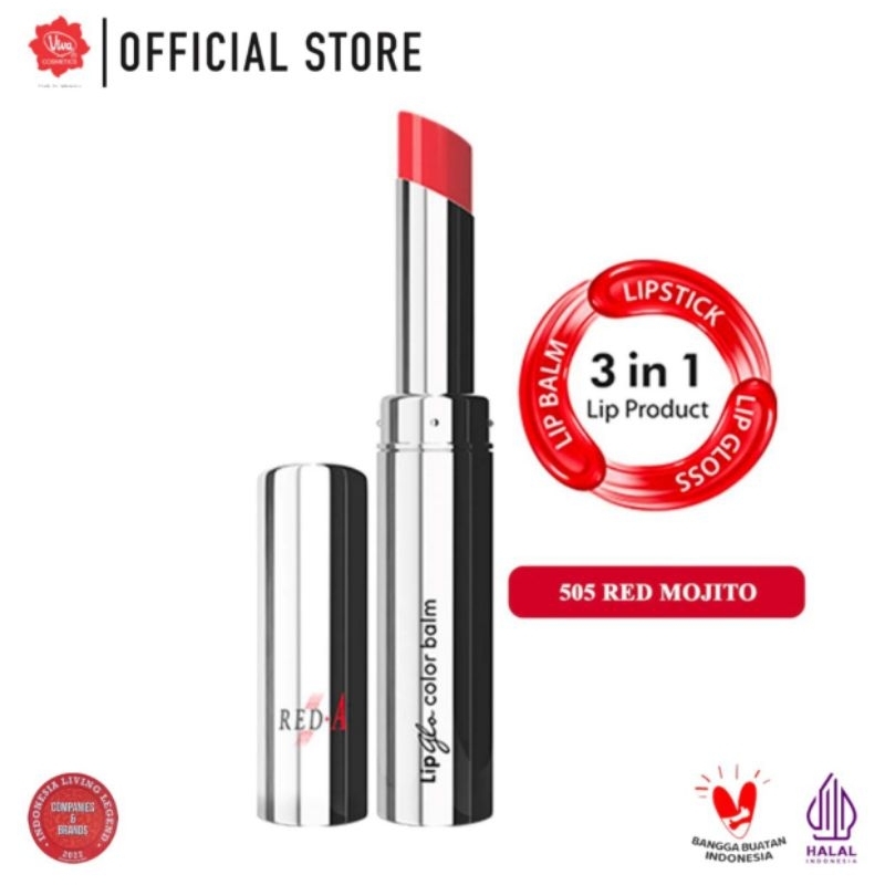 Jual READY RED-A LIP GLO Color Balm 3 in 1 Lipstick Viral Lipstik Lip ...