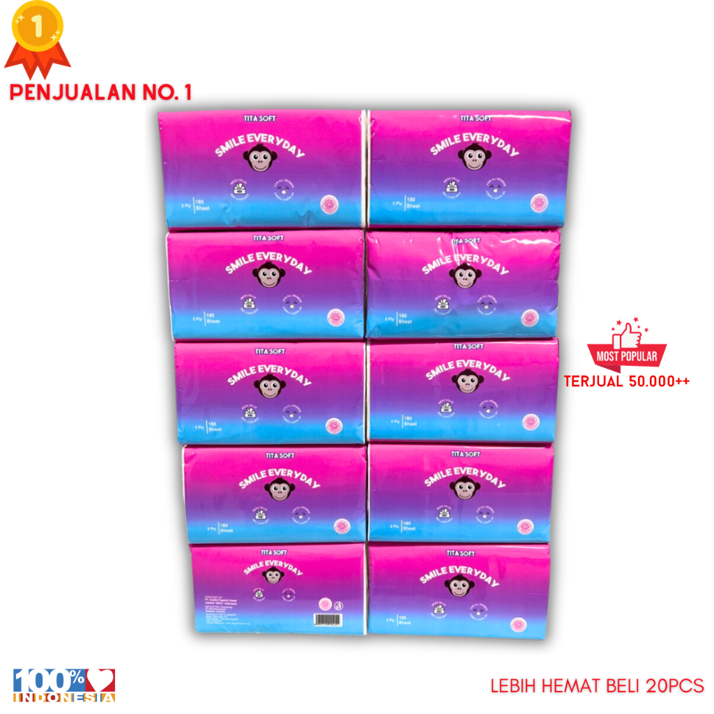 Jual Tissue 10 Pack Tisu Murah Tita Soft Facial Tissu 180 Sheets ...