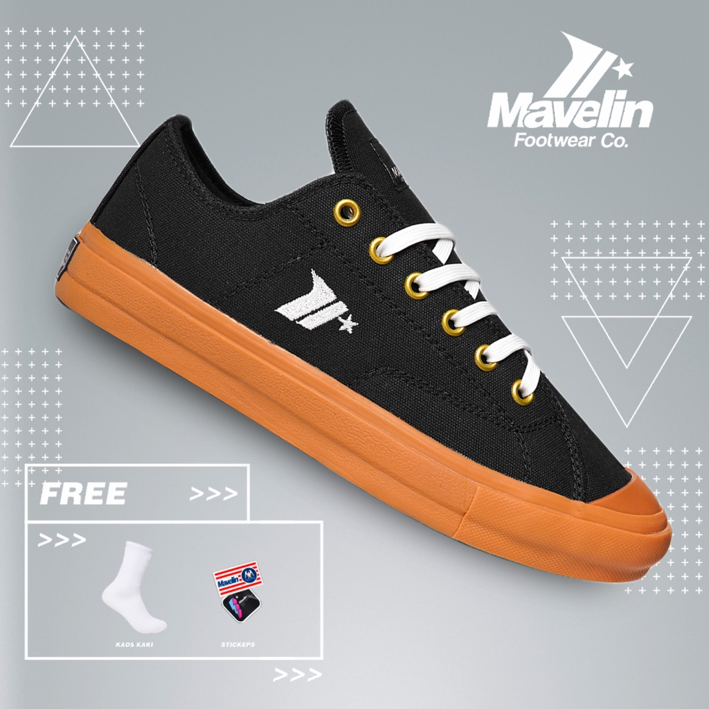 Jual Mavelin - Classic Andro Low Black Gum - Sepatu Sneakers Casual ...