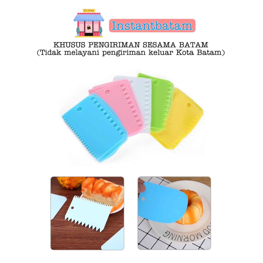 Jual 638 Scraper Kue Plastik 3 in 1 / Pemotong Adonan Kue / Alat Adonan ...