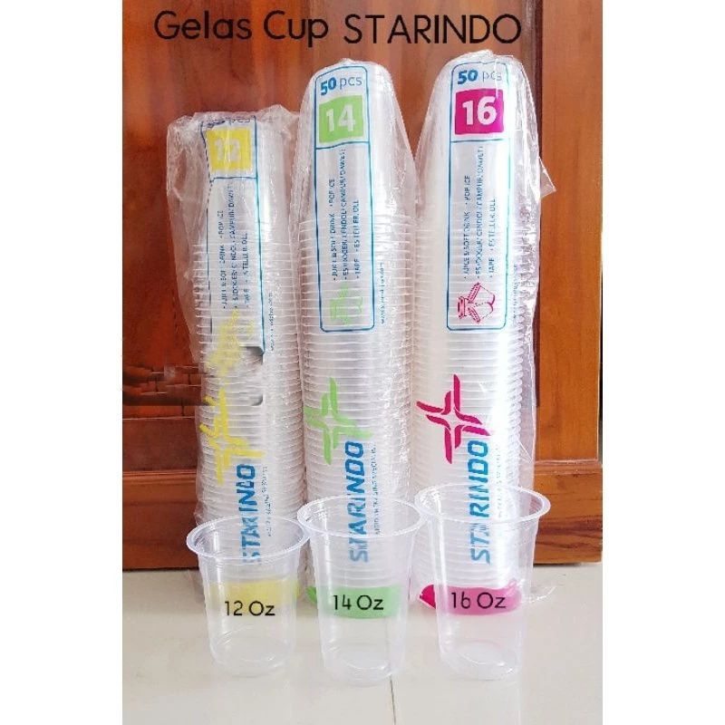 Jual Cup Gelas /Gelas Plastik Starindo 1 pack isi 50 pcs | Shopee Indonesia