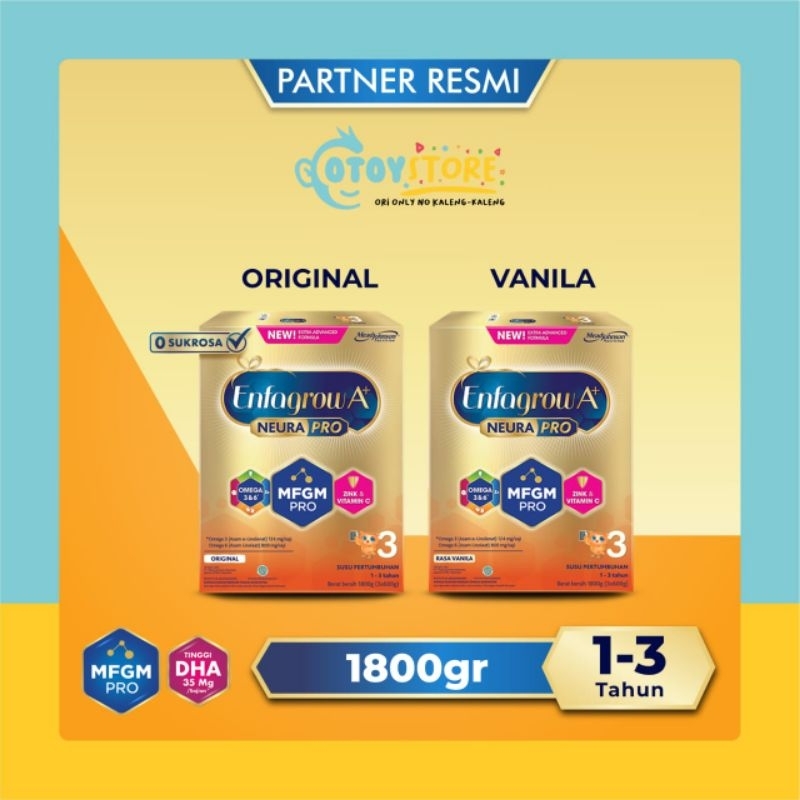 Jual Enfagrow A 3 Original Vanila 1800g ( 1 - 3 Tahun ) | Shopee Indonesia