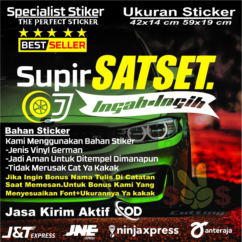 Jual Stiker Kaca Mobil Dan Truk Supir Satset Sticker Viral | Shopee ...