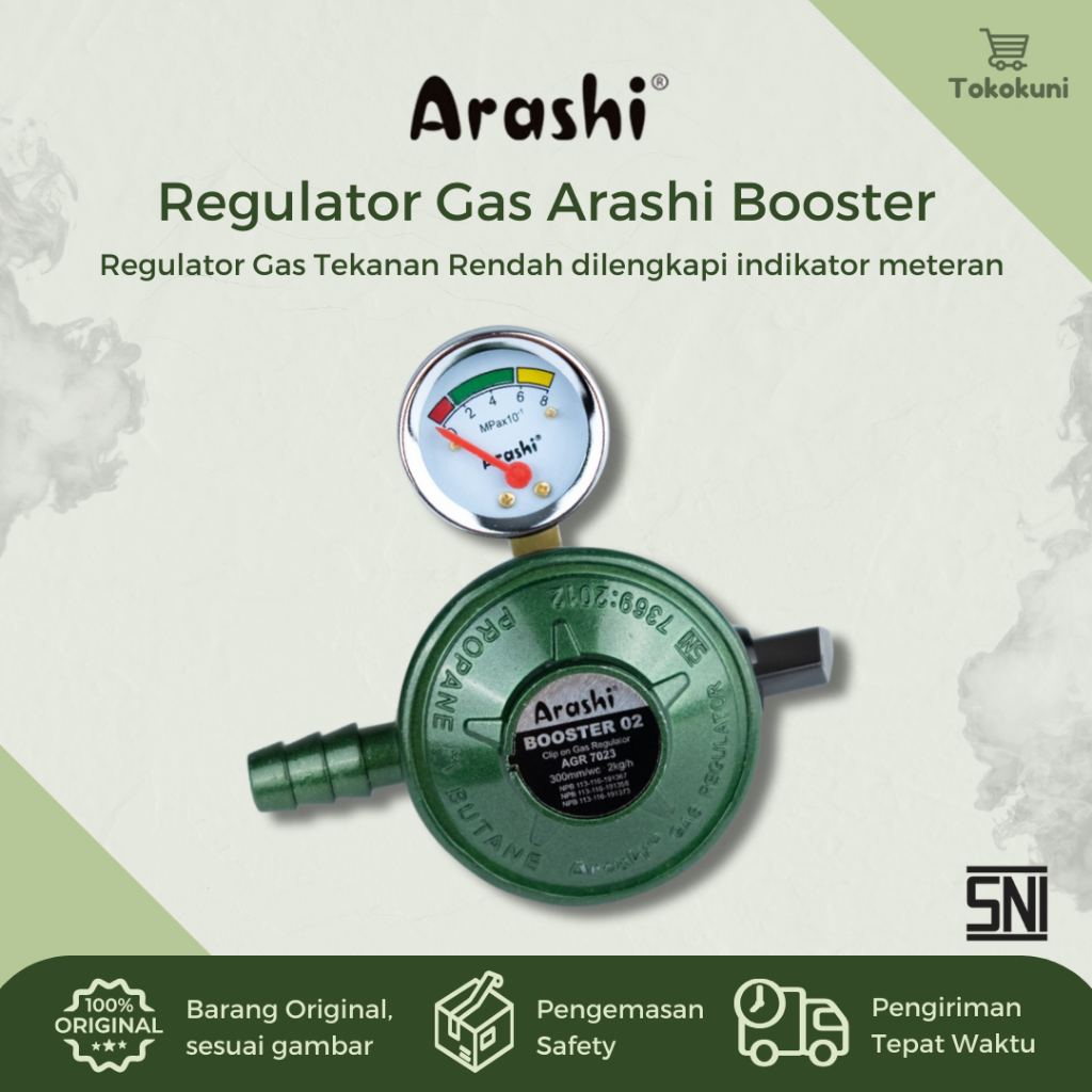 Jual Regulator Gas Meter LPG Arashi Booster | Legulator Tekanan Rendah ...