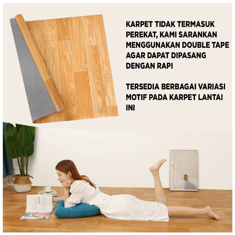 Jual KARPET LANTAI VINYL gulungan kayu TEBAL 0.7 MM 50cm 2 meter | Shopee Indonesia