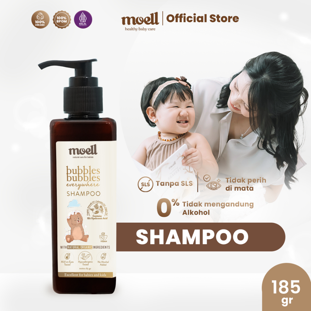 Jual Moell Shampoo Bayi 185gr - Bubbles Bubbles Everywhere Shampoo ...