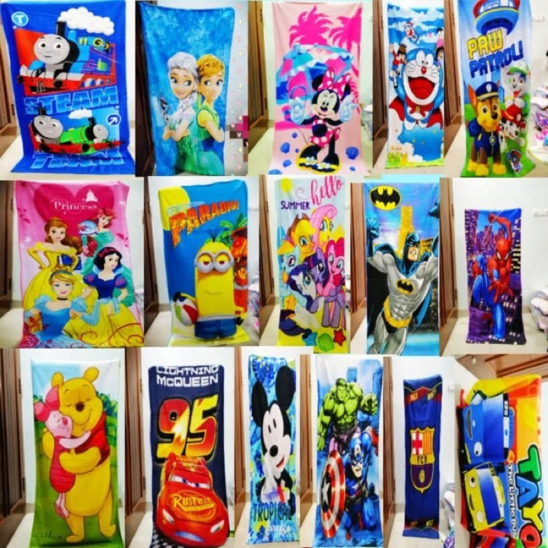 Jual HANDUK MANDI ANAK MOTIF LUCU KEREN UK 70x140 | Shopee Indonesia