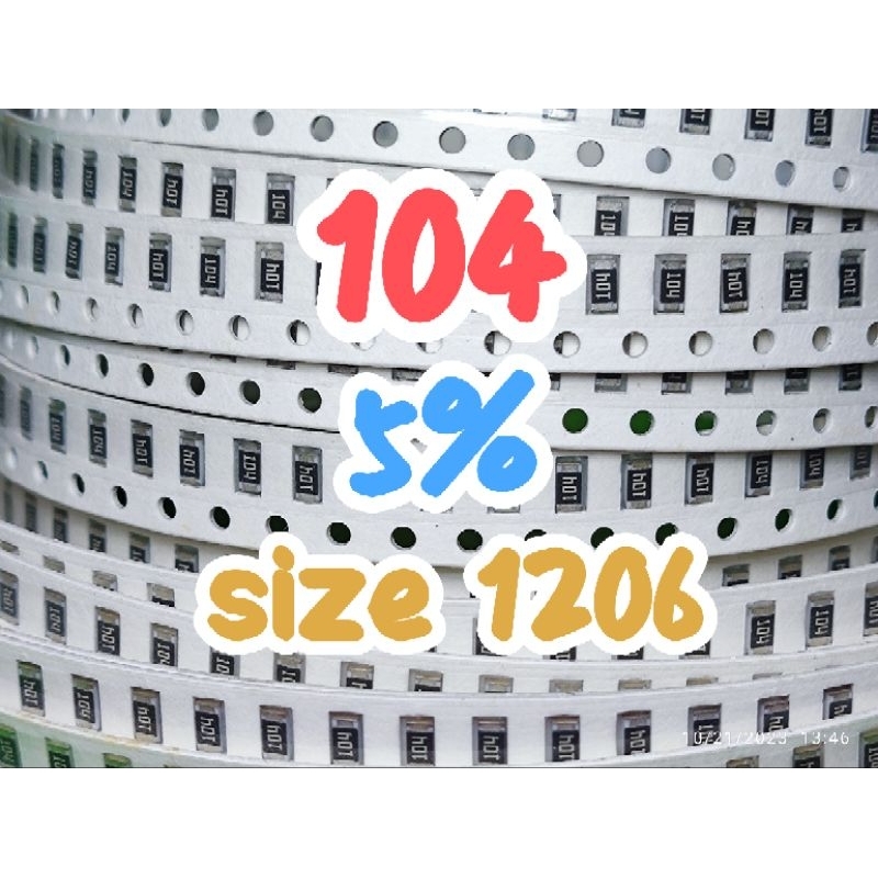 Jual 10pcs Chip resistor smd 104 size 1206 100Kohm 100K ohm | Shopee ...
