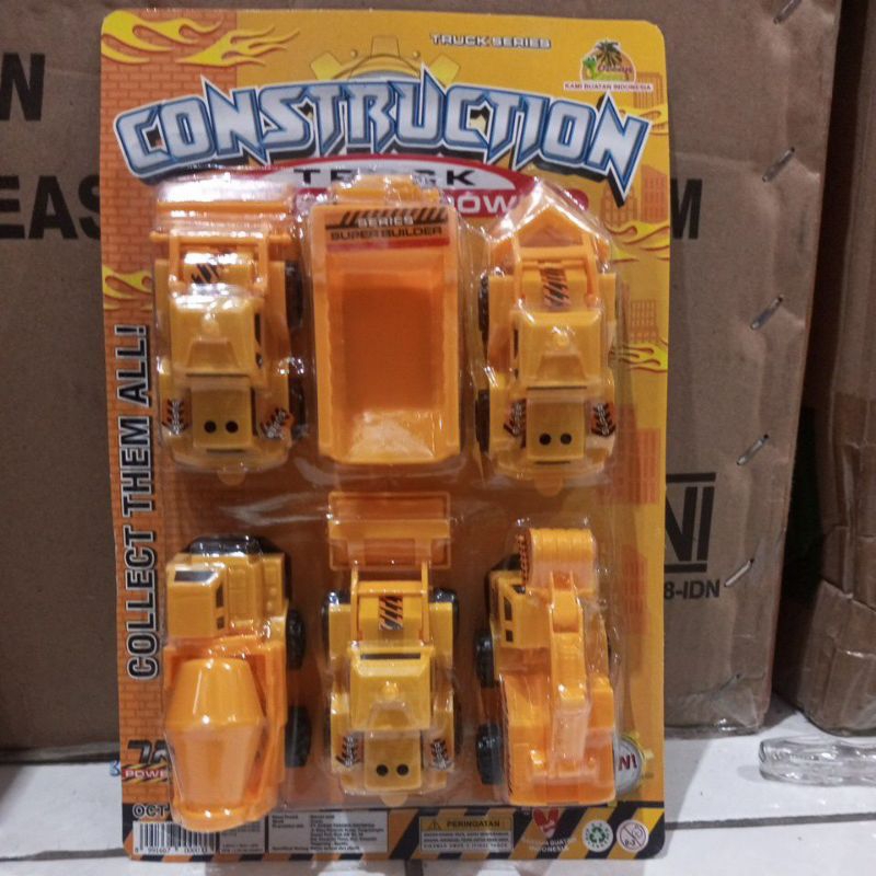 Jual Mainan macam macam mobil truk konstruksi kuning press isi 6 OCT ...
