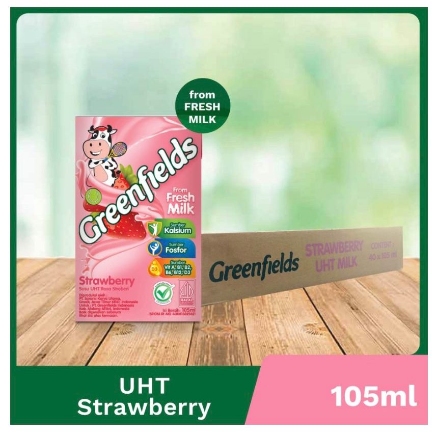 Jual SUSU GREENFIELDS UHT STRAWBERRY SUSU UHT GREENFIELD STRAWBERY 105 ...