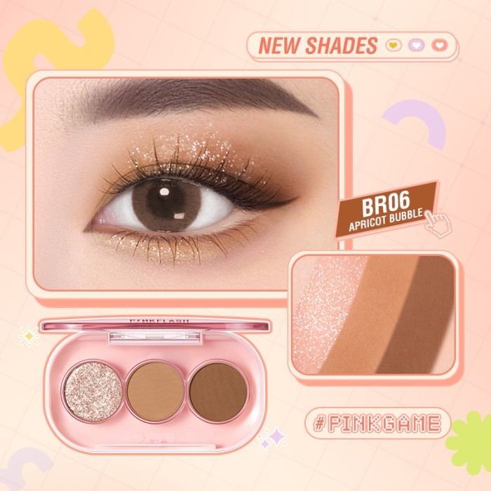 Jual Pinkflash 3 Pan Eyeshadow / 3 Shades Eyeshadow Palette Giltter ...