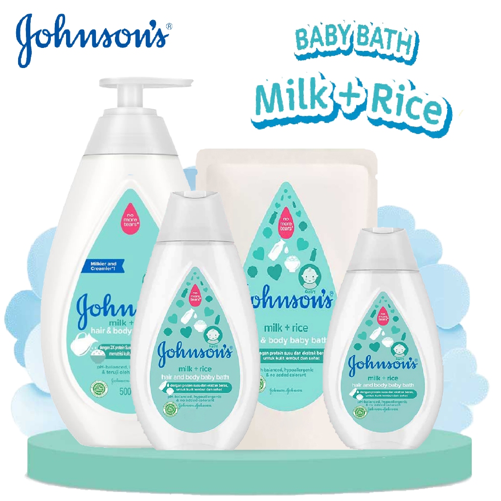 Jual COD Johnsons Hair & Body Baby Bath Milk Rice - Sabun Bayi Johnson ...