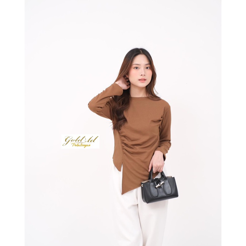 Jual ZIA KNIT TOP| Atasan Knit Wanita- Korean Top- Baju Knit Wanita Lengan Panjang- Long Sleeve ...